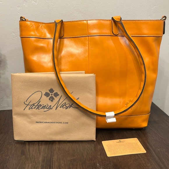 Patricia Nash | Bags | Patricia Nash Mallory Convertible Leather Tote Sun Yellow Nwot And Dust ...